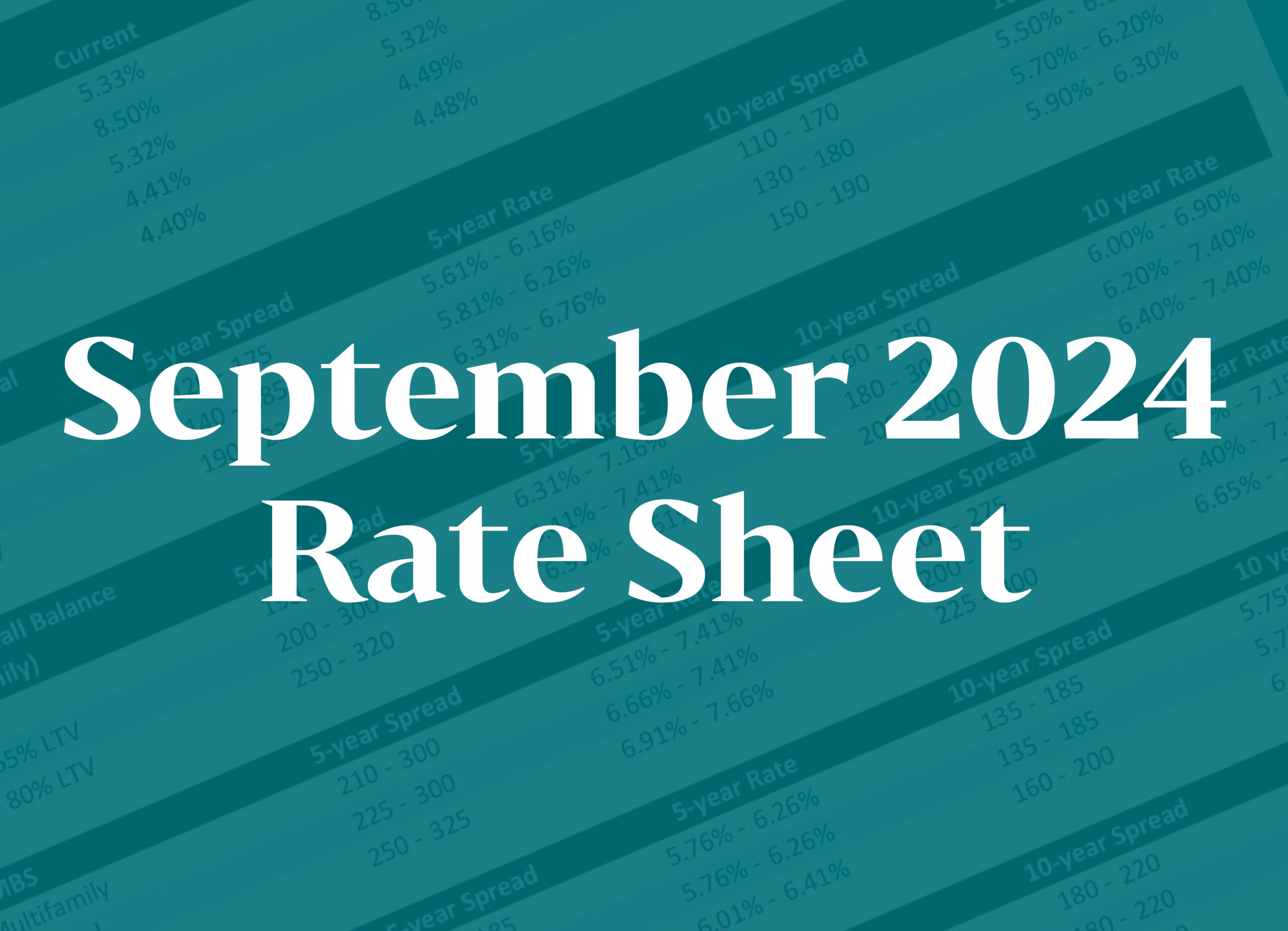 September 2024 Rate Sheet - Aline Capital