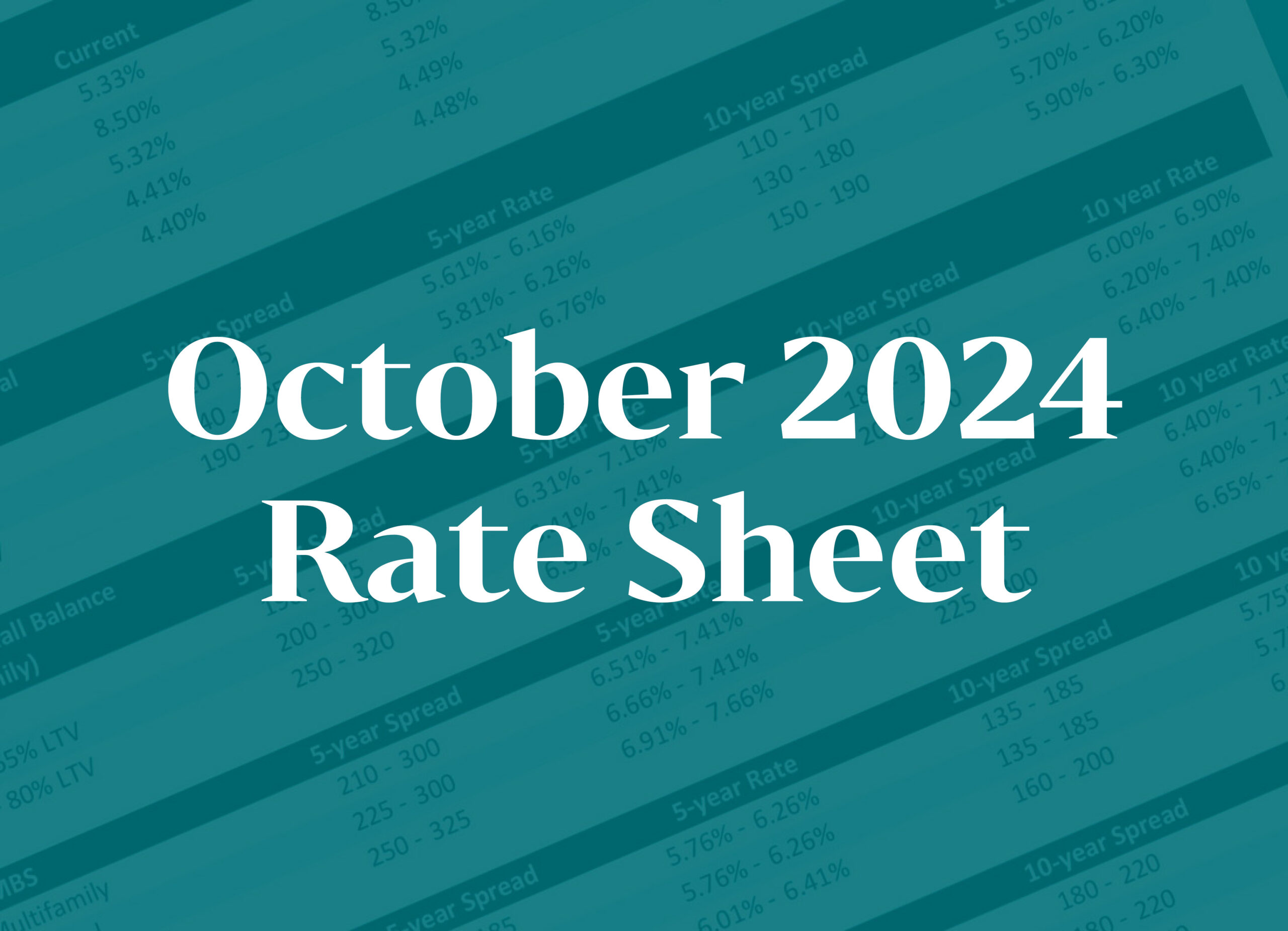 October 2024 Rate Sheet - Aline Capital